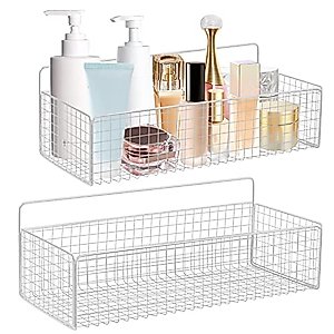 2Pcs Shower Caddy Shelf Organizer Rack, JOPBENG No Drilling Wall Mounted Bathroom Organizer, Rustproof Self Adhesive Shower Shelves for Bathroom Toilet Kitchen RV