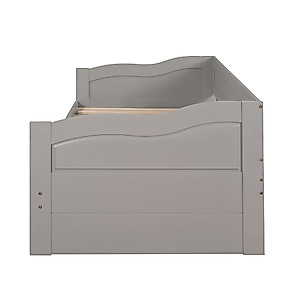 Flieks Wooden Daybed with Trundle Bed and Two Storage Drawers Twin Bed to King Design Sofa Bed, 77.2" L x76.4 W Extendable Bed Daybed for Bedroom Living Room