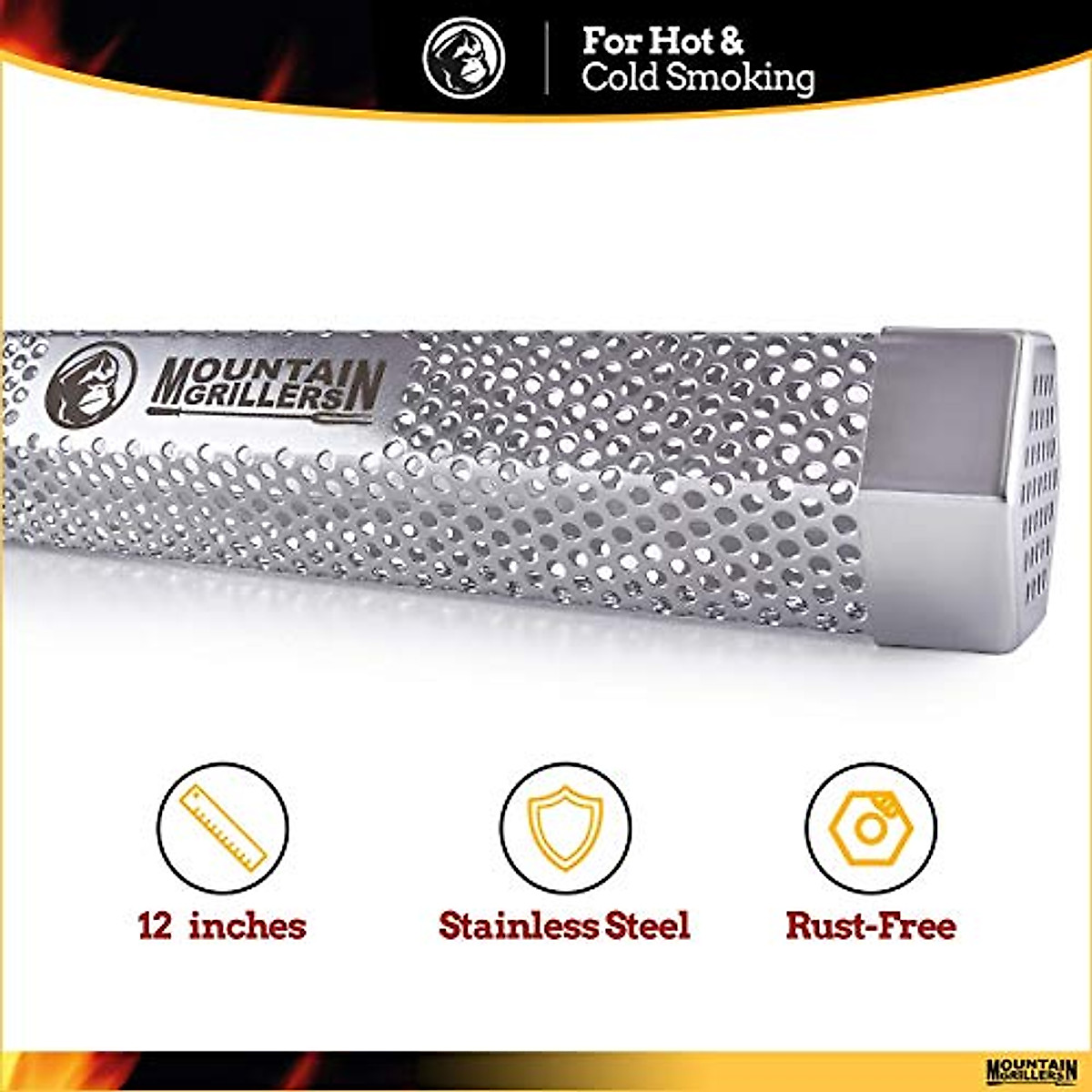 12-Inch Pellet Smoker Tube with Non Stick BBQ Grill Mat - pack