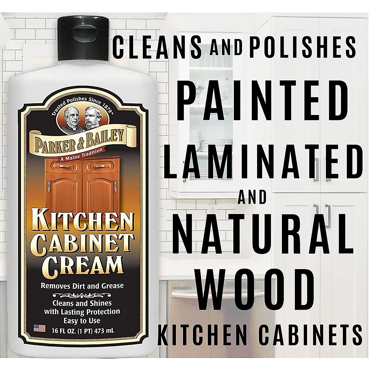 Parker and Bailey Kitchen Cabinet Cream-Wood Cleaner-Grease Remover 16 oz (1)