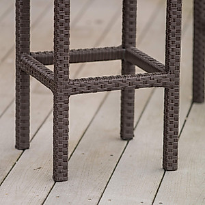 Christopher Knight Home Milton Outdoor Wicker Backless Bar Stools, 2-Pcs Set, Dark Brown