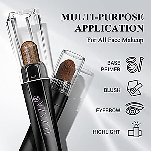 LUXAZA 6 PCS Neutral and Brown Metallic Eyeshadow Stick,Shimmer Cream Eyeshadow Pencil Crayon,Champagne Eye Brightener Stick Highlighter Makeup,Pro Waterproof & Long Lasting Eyeshadow Stick Sets
