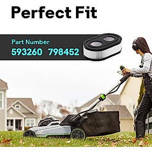HGKMQ Briggs and Stratton Air Filter 593260, Lawn Mower Air Cleaner Replacement Filters for 593260 798452 334404,500EX 550EX 575EX 625EX 675EXI 725EXI Briggs and Stratton Air Filter (2PCS)