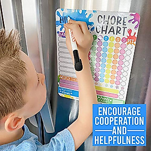 Slime Kids Chore Chart Magnetic, Reward Chart for Kids, Good Behavior Chart for Kids at Home, My Responsibility Chart for Kids, Magnetic Reward Chart for kids Behavior, Color Chore Chart for One Child