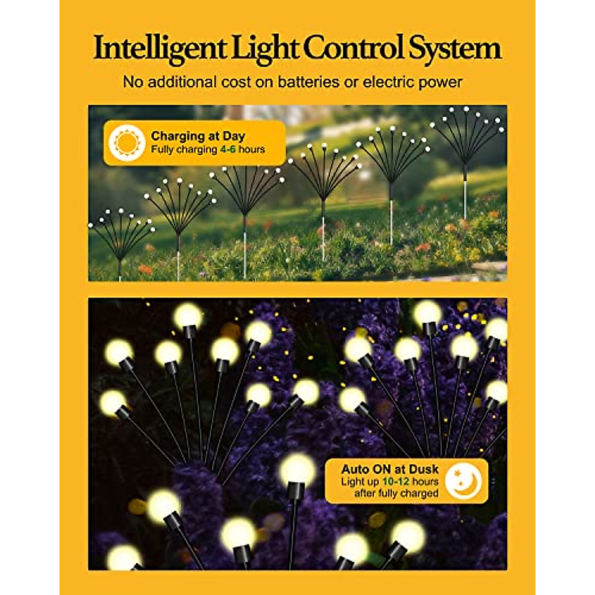 6Pack Firefly Garden Lights Solar Outdoor,8LED Solar Garden Lights, Sway by Wind, Waterproof Solar Outdoor Lights Decorative with Remote 8 Lighting Mode for Landscape Pathway Yard decorations outdoor