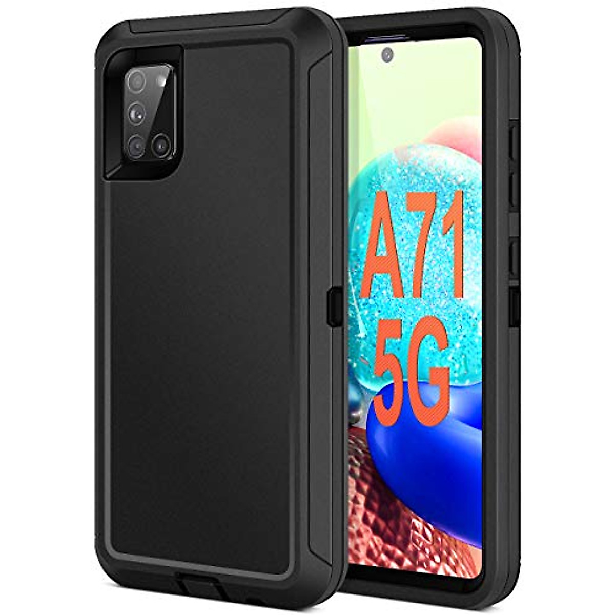 Jelanry for Samsung A71 5G Case Heavy Duty Protective Shell [Not for Verizon A71 5G UW] Shockproof Sports Anti-Scratches Cover Non-Slip Bumper Hybrid Phone Case for Samsung Galaxy A71 5G Black