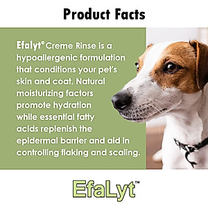 HealthyPets EfaLyt Creme Rinse Remedy for Pets - Hypoallergenic Formula - Natural Moisturizing Promote Hydration - Essential Fatty Acids - 12 fl oz
