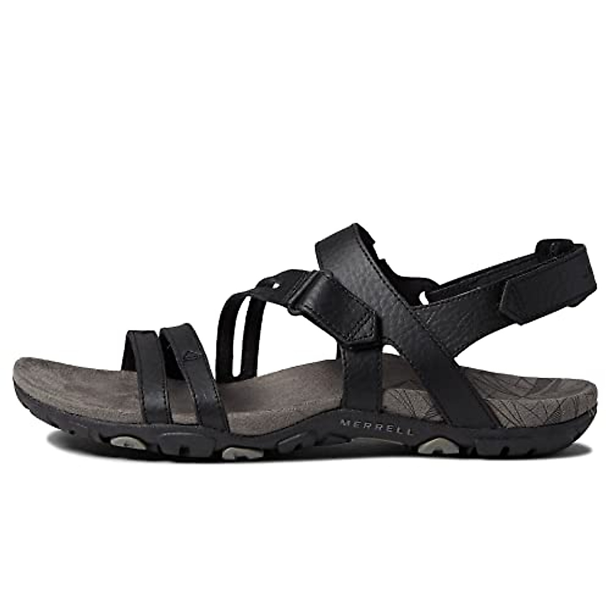 Merrell Sandspur Rose Convert Sandals for Women - Textile Lining with Slingback Design, Hook-Loop Closure, and Rubber OutsoleBlack 7 M
