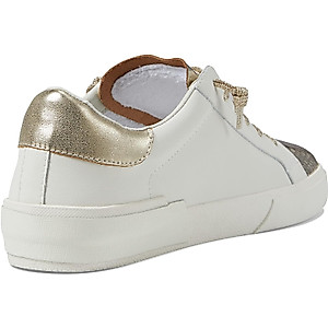 Dolce Vita Women's Zina Sneaker, White/Gold Leather, 8
