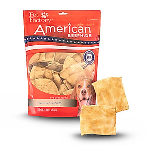 Pet Factory American Beefhide Chips Dog Chew Treats - Vanilla Flavor, 22 oz