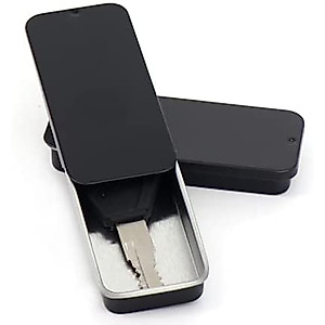 3 PCS Metal Tin Box Containers Rectangular Empty Hinged Tins Box Containers 3.15 by 1.34 by 0.4 Inch for Candies Jewelry Crafts Pills Survival Kit