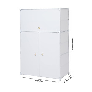 enlitoys Shoe Rack Organizer 6-Tier Shoe Cabinet Expandable Free Standing Shoe Rack (24x12x36 inches) Portable Shoes Organizer Covered Shoe Rack White