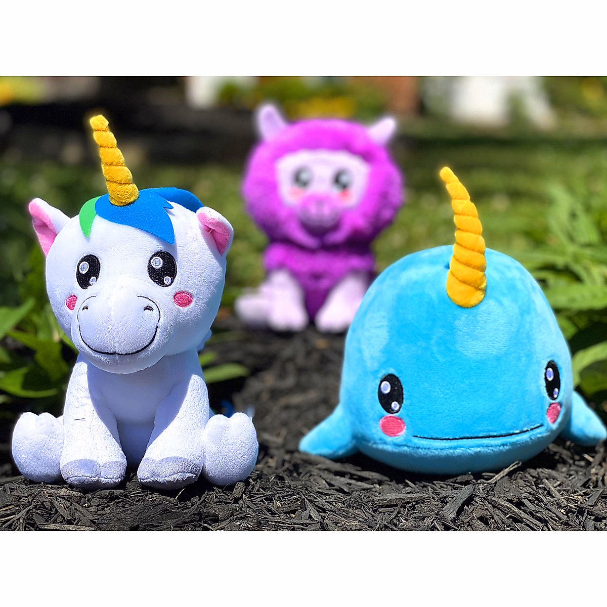 Bleacher Creatures Kuricha 6" Narwhal Sitting Plush - Soft Chibi Inspired Toy