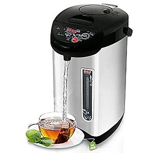 NutriChef Hot Water Urn Pot Insulated Stainless Steel,Auto & Manual Dispense,Auto Boiler,Safety Lock Shutoff 3.38 QT /3.2L - Auto Boiler Shut Off - PKWK43