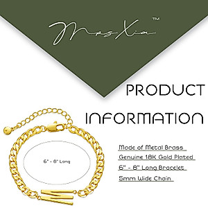 MRSXIA Bracelet for Women Gold Initial Sideways Letter K 5MM Cuban Link Curb Chain 18K Gold Filled Dainty Simple Personalized Alphabet Jewelry Birthday Gift