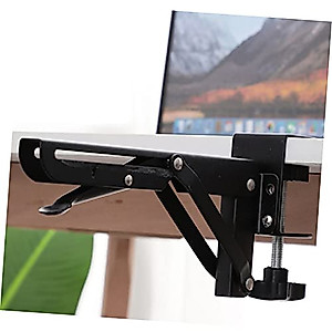 Housoutil 1 Set Foldable Bracket Desk Tray Computer Mount for Desk PC Keyboard Desk Keyboard Tray Keyboard Holder Computer Desk with Keyboard Tray Computer Desk Extender Bracket Fold Extend