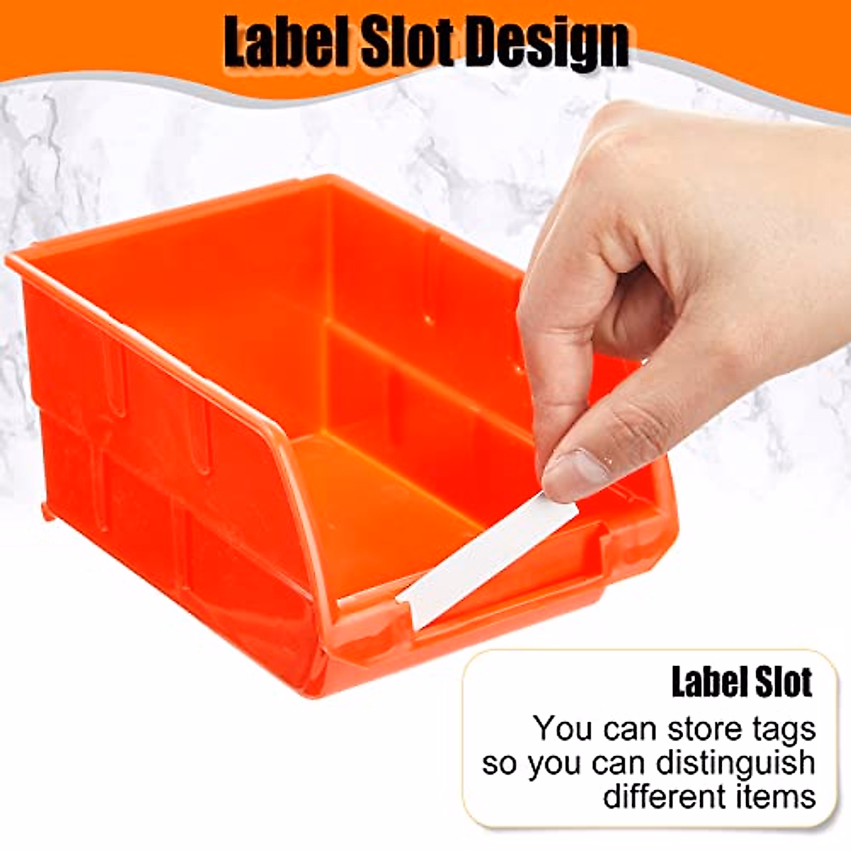 16 Pcs Plastic Wall Mounted Storage Bins (6.3inch x 3.2inch x 4inch) Hanging Stackable Storage with 4 Pieces Horizontal Shelf Trays Screw Organizers and Storage Bins Tool Organizers for Men Tools Gift