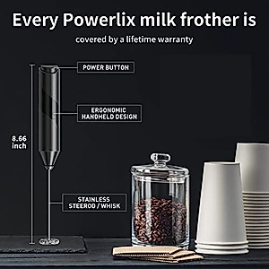 Milk Frother for Coffee, Handheld Frother Electric Whisk, Milk Foamer, Mini Mixer and Coffee Blender Frother for Latte, Matcha, Cappuccino, Hot Chocolate, Battery Operated Mini Drink Mixer