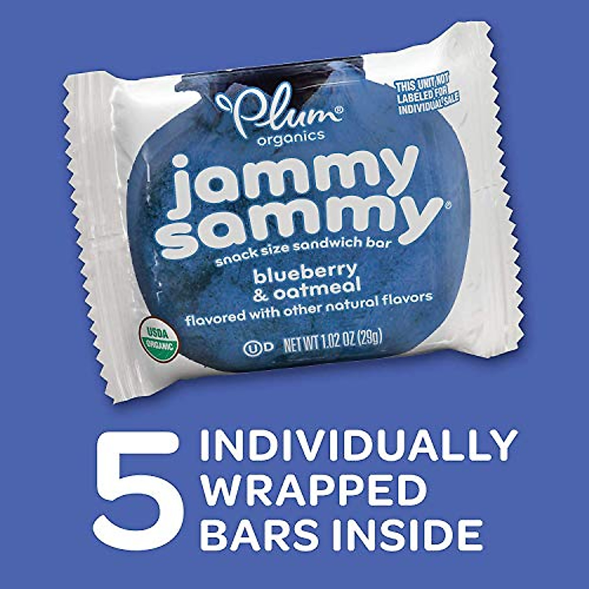 Plum Organics Jammy Sammy Blueberry & Oatmeal, 1.02 Oz, 5 Ct