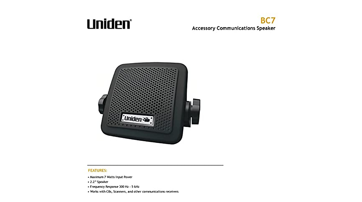 Uniden BC7 Bearcat: 7-Watt External CB & Scanner Speaker