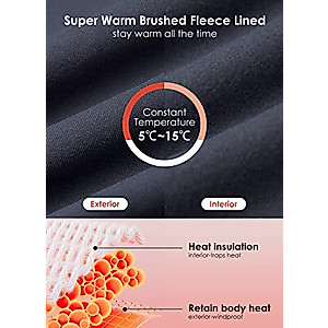 baleaf Men's Fleece Thermal Long Sleeve Shirt Cold Weather Workout Tops Moisture Wicking Running Shirt Dark Grey L