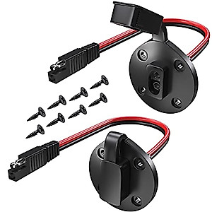 Goupchn SAE Power Socket Sidewall Port 2 Pack Weatherproof SAE Quick Connect Solar Panel Flush Mount Connector 2 Pin 12AWG SAE Solar Cable with 8 Screws for Solar Generator Battery Charger