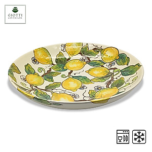 X Large Ceramic Bowl for Kitchen - Italian dinnerware pasta bowl - Platter serving tray - Hand painted Tuscan pottery bowls - Made in Italy plates set - Ceramics salad tuscan soul pottery