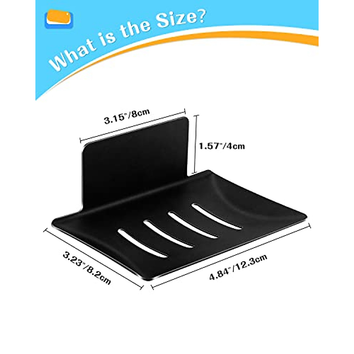 MOVNO 2 Pack Soap Dish Shower Waterfall-Matte Black SUS304 Stainless Steel Soap Tray, Soap Saver Drainer for Shower/Bathroom/Kitchen/Counter Top, Keep Soap Bars Dry & Clean