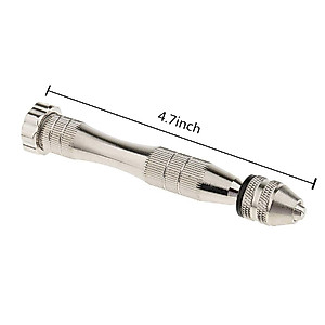 KINGFOREST Pin Vise Hand Drill for Resin Casting Molds, Steel Hand Drill with 20 PCS Drill Bits (0.8-3 mm), for Wood, Manual Work DIY, Jewelry, Assembling, Model Making（Silver）
