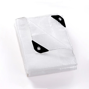 GUARD SHIELD Clear White Tarp Heavy Duty 8x20 Feet Waterproof for Greenhouse Outdoor Garden Poly Cover UV Resistant 3x3 Weave 10mil