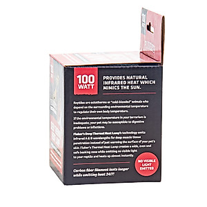 Fluker's Deep Thermal Heat Lamp for Reptiles with Carbon Infrared Technology, for All Reptile Tanks, Great for Basking, 100 Watt