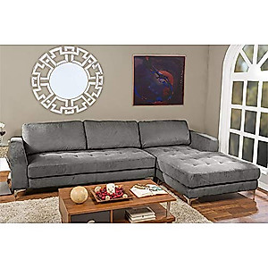 Baxton Studio Agnew Contemporary Light Beige Microfiber Right Facing Sectional Sofa