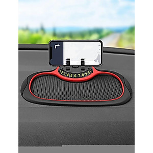 Multifunction Car Anti-Slip Mat Auto Phone Holder, Car Phone Mount Silicone Car Pad Mat, Universal Multifunction Car Dashboard Mat with Phone Holder in Car, for Phones, Keys, Gadgets (1 PC)