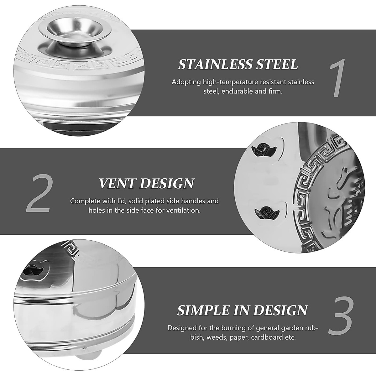 Operitacx Stainless Steel Burn Barrel Incinerator Cage Metal Fire Pit Garden Fire Cage Yard Debris Burn Incinerator Bin for Garden Paper Leaf Trash Wood Backyard Bonfire