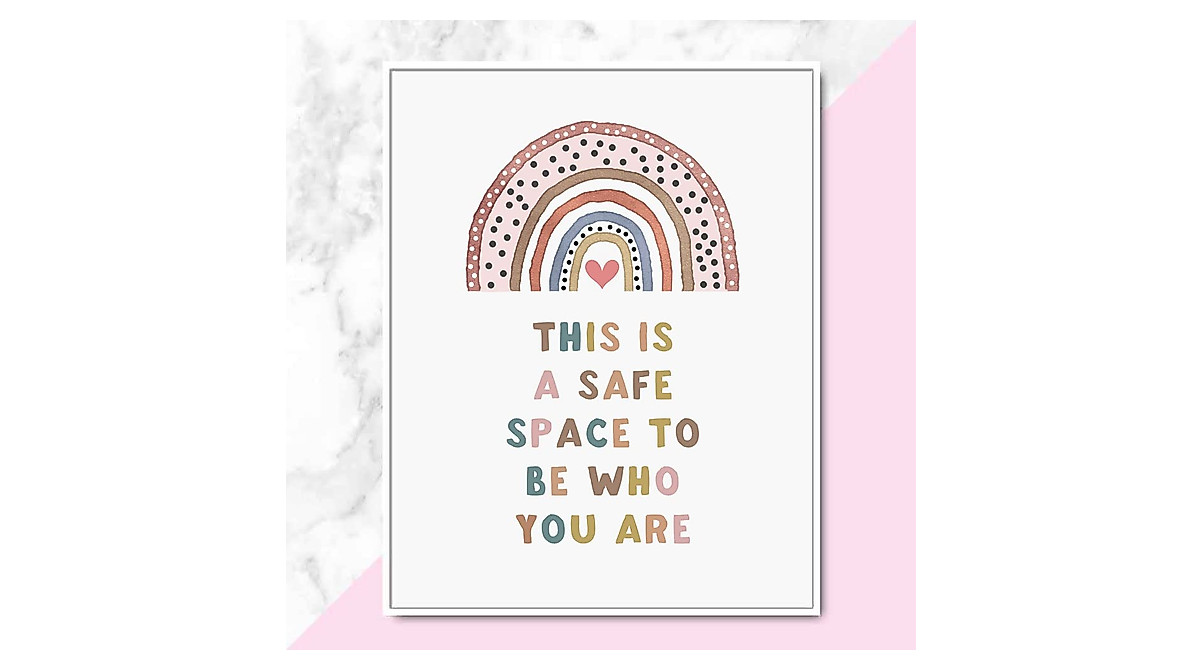 Safe Space Boho Classroom Decor | Unframed Teacher Poster