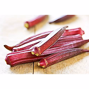 Red Burgundy Okra Seeds for Planting, 100+ Heirloom Seeds Per Packet, (Isla's Garden Seeds), Non GMO Seeds, Botanical Name: Abelmoschus esculentus, Great Home Garden Gift