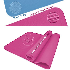 HZS Yoga mat workout fitness mat ,Extra thick high density anti-tear, Eco friendly non toxic non slip ,Classic 1/4 inch exercise mat for Yoga practice and Pilates training (green)