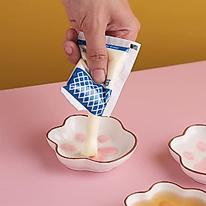 WUYIAZHI Cat Paw Shaped Soy Sauce Dishes, Cute Ceramic Dipping Sauce Cups, Mini Dipping Bowls 2 Ounces, Set of 8