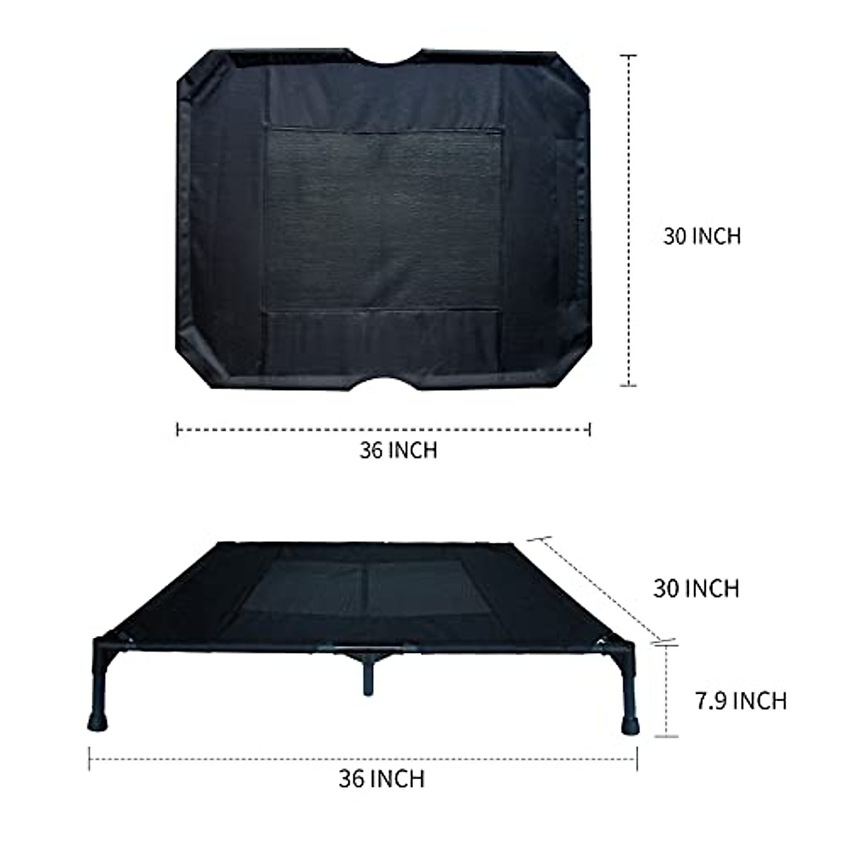LOOGU Elevated Dog Bed, Portable Raised Dog Cot Bed for Indoor and Outdoor Use Dog Bed with Breathable Mesh and Durable Frame