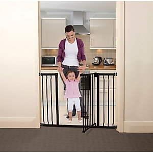 Dreambaby Liberty Security Baby Safety Gate - with Smart Stay Open Feature - Fits Openings 39-42 inches Wide - Black - Model L920BB