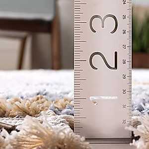 Well Woven Anetta Multi Ivory Tribal Diamonds Medallion Retro Shag Area Rug 9x13 (9'3" x 12'6")