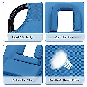 GYMAX Beach Lounge Chair, Sunbathing Chair Patio Lounge Chair Folding Adjustable Recliner with Hole for Face