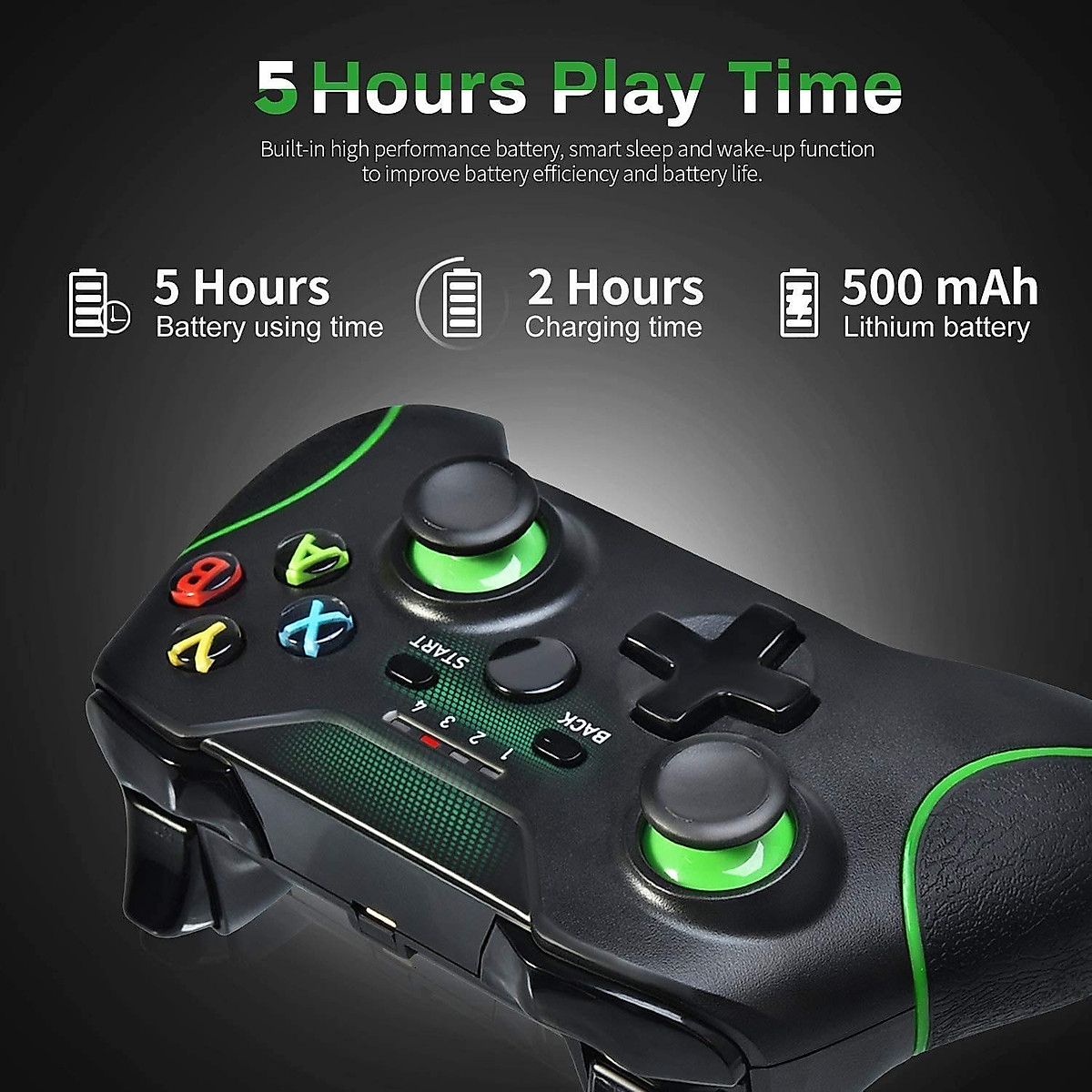 Controller for Xbox One, Game Controllers Compatible with Xbox One S, One X, One Elite, PS3, PC (Black)