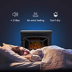 PayLessHere 20" H Electric Fireplace Heater,Electric Fireplace Adjustable Color Curve Glass Wall Mounted and Standing Fireplace Adjustable w/Remote