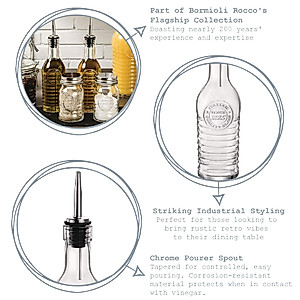 BORMIOLI ROCCO Officina 1825 Olive Oil/Vinegar Bottle Stainless Steel Pouring Spout 268 ml