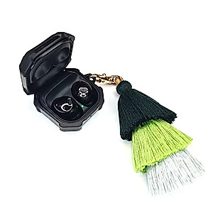 Protective Case for Samsung Galaxy Buds 2 (2021) / Galaxy Buds Pro (2021) / Galaxy Buds Live/Buds 2 Pro, Tough Earbuds Cover Full Protective with Spiritual Tribe Green Keychain