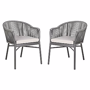SAFAVIEH Outdoor Collection Stefano Grey Stackable Rope Chair (Set of 2)