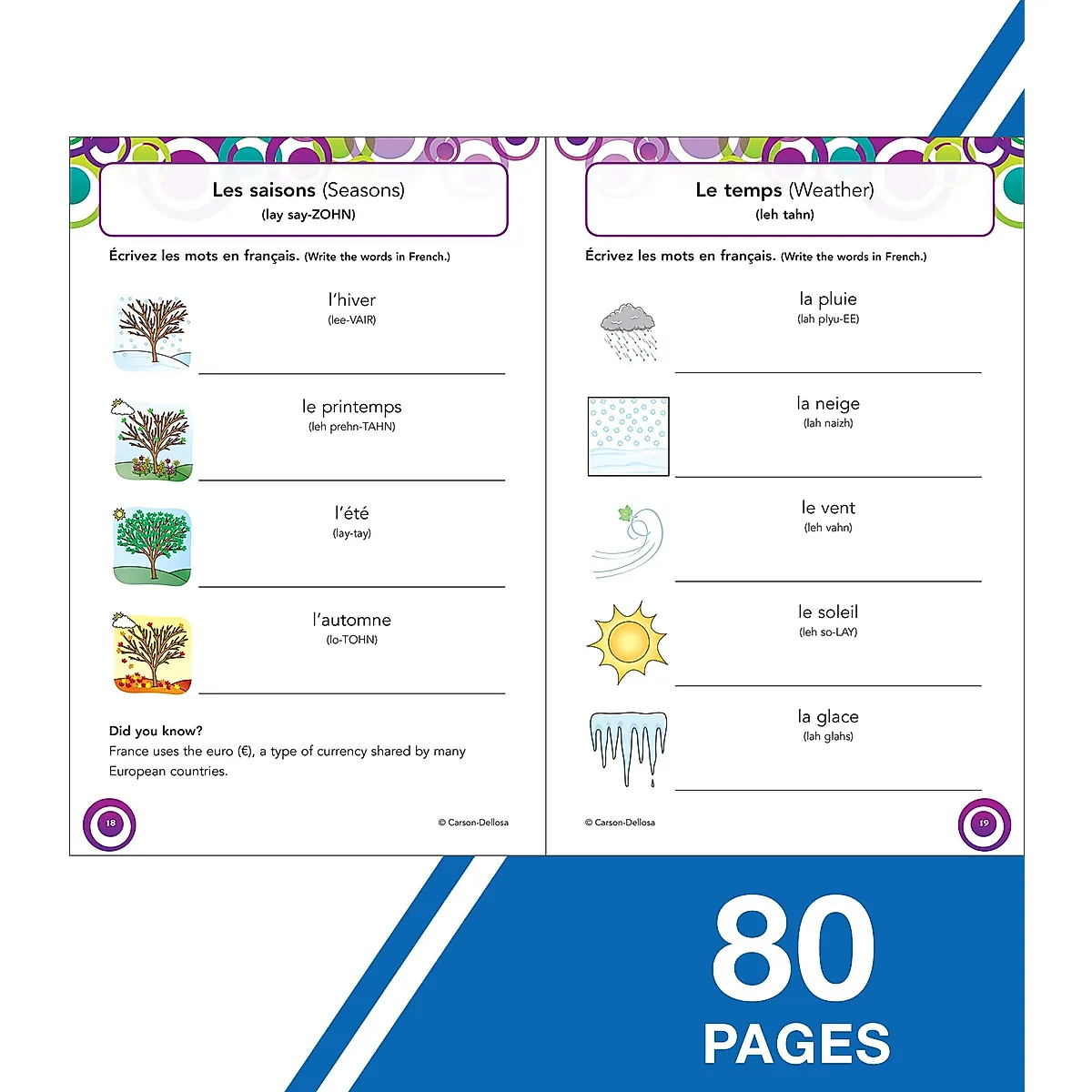 Carson Dellosa Skill Builders French I Workbook—Grades K-5 Vocabulary, Alphabet, Geography, Culture, With Word Searches and Activities for French Learning (80 pgs)