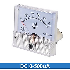uxcell Analog Current Panel Meter DC 0-500uA 85C1 Ammeter for Circuit Testing Charging Battery Ampere Tester Gauge Pack of 1