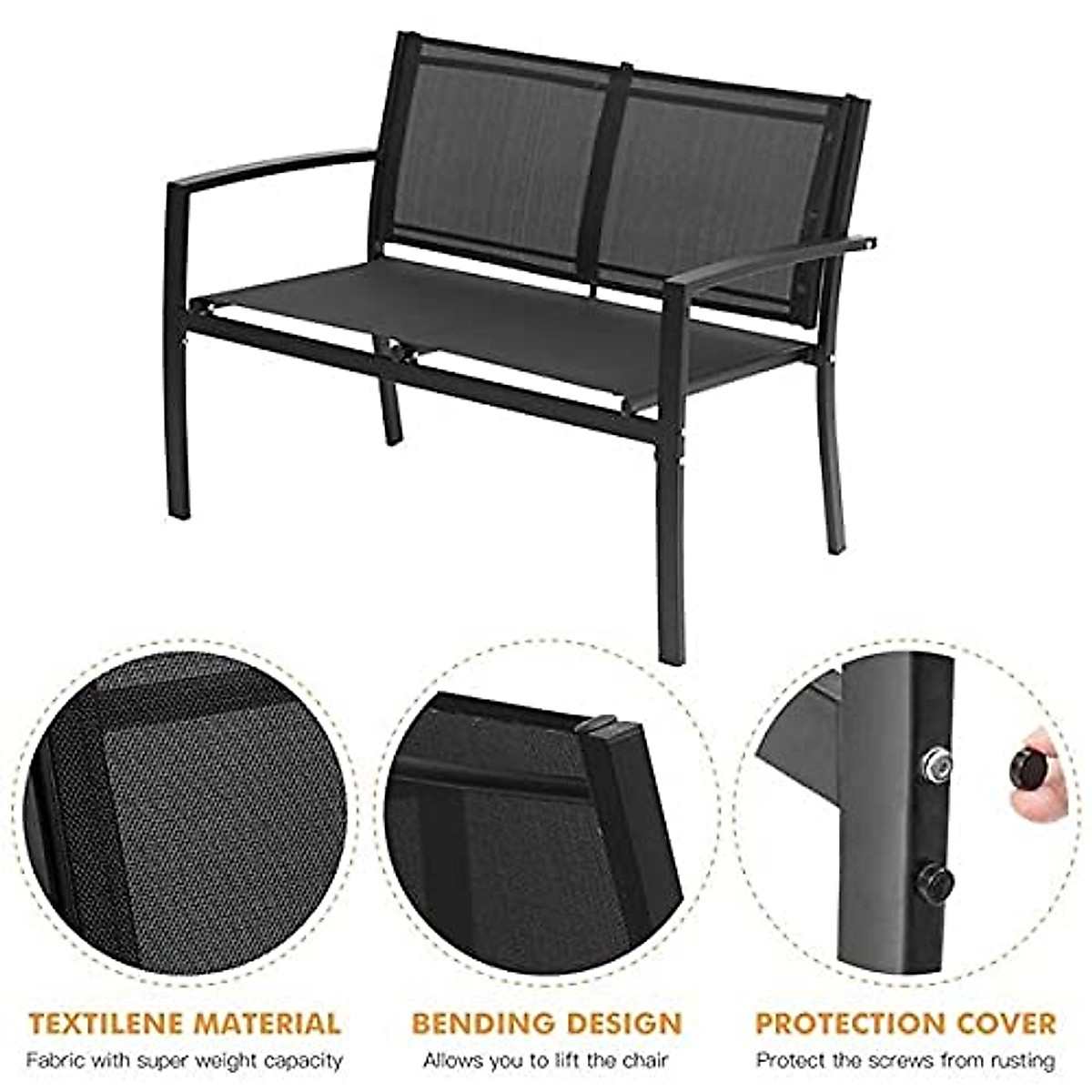 Acquire 4 Pieces Patio Furniture Set Outdoor Garden Patio Conversation Sets Poolside Lawn Chairs with Glass Coffee Table Porch Furniture